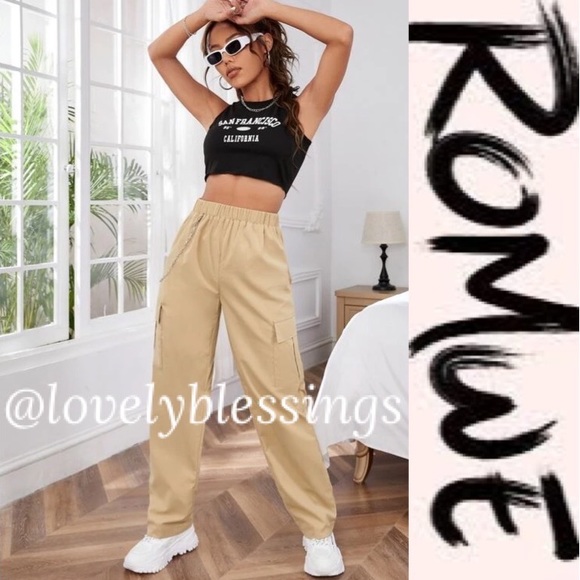 ROMWE | Pants & Jumpsuits | Cargo Joggers High Waist Jogger Pants Size ...
